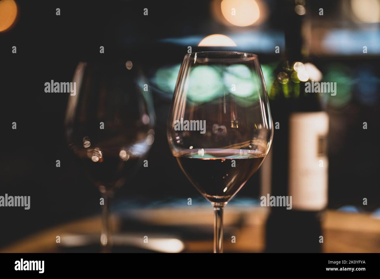 Champagne glass bottle table hi-res stock photography and images - Alamy