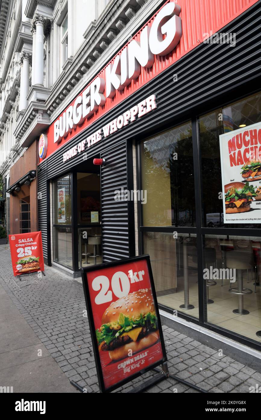 Copenhagen /Denmark/14 September 2022/ Burger king fast food restauranton vesterbrogde in danish ...