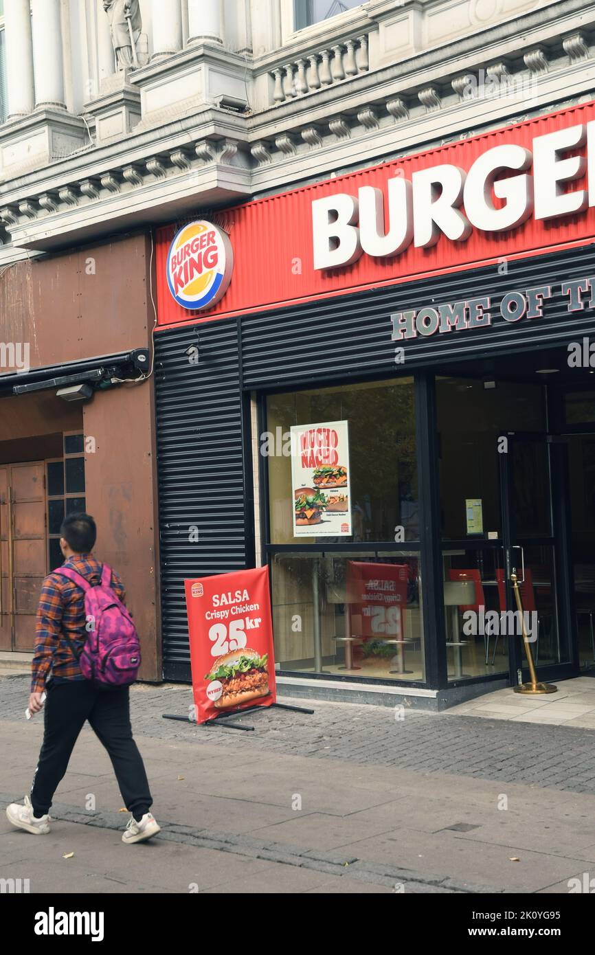 Copenhagen /Denmark/14 September 2022/ Burger king fast food ...