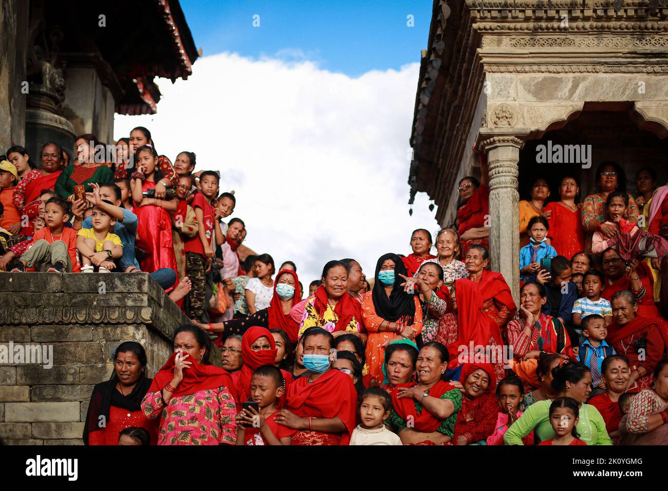 Bhaktapur, Bagmati, Nepal. 14th Sep, 2022. Crowd thronged at Bhaktapur ...