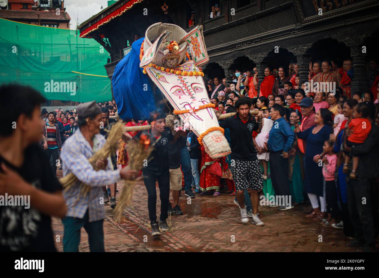 Bhaktapur, Bagmati, Nepal. 14th Sep, 2022. People from Bhaktapur ...