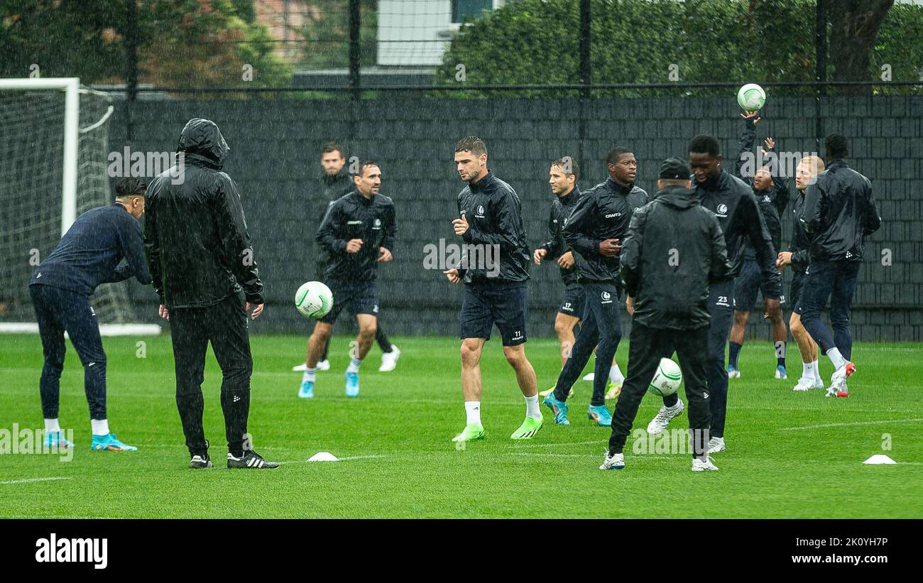Illustration picture shows a training session of Belgian soccer team ...