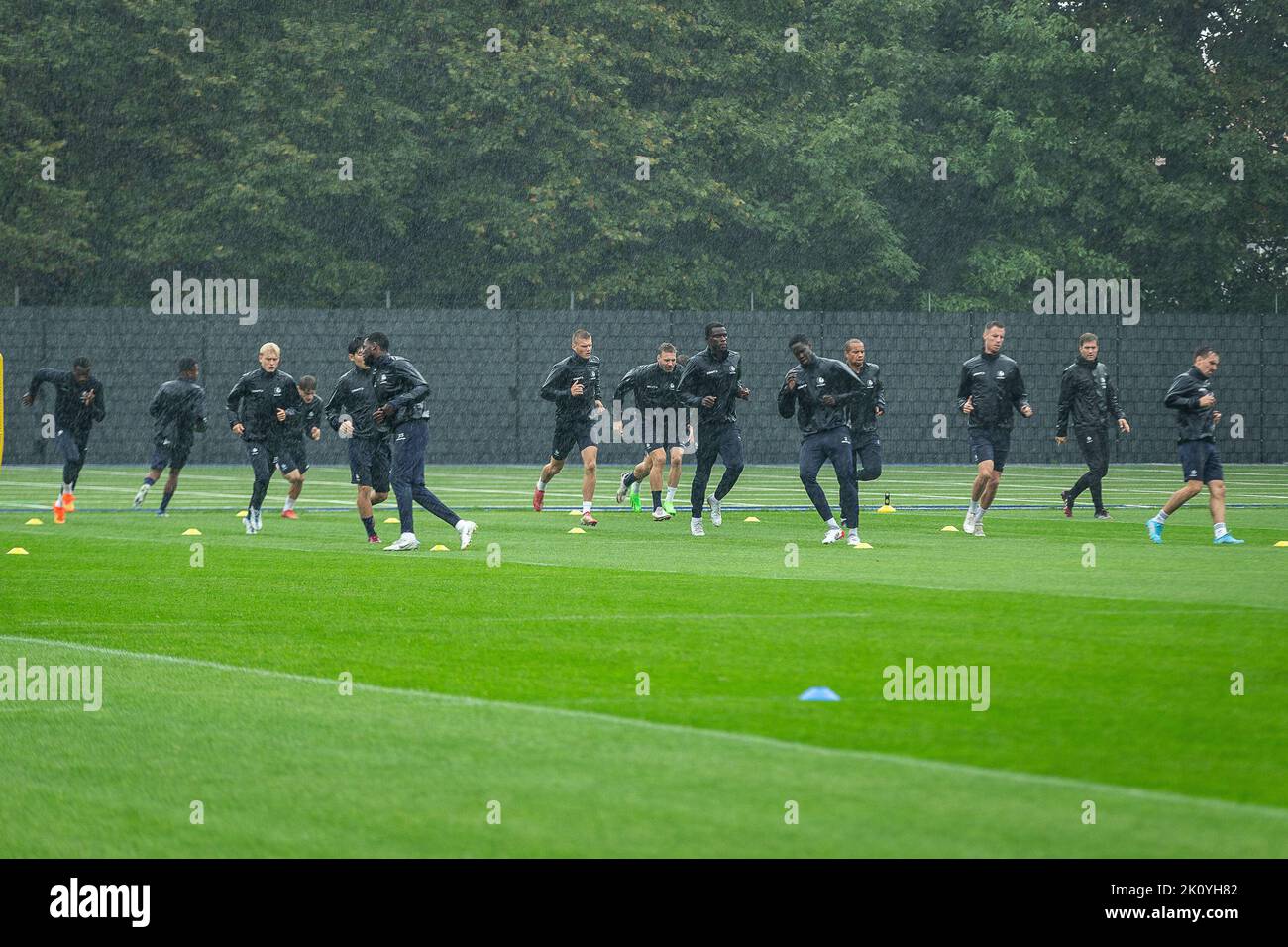 Gent's players pictured at the start of a training session of Belgian ...