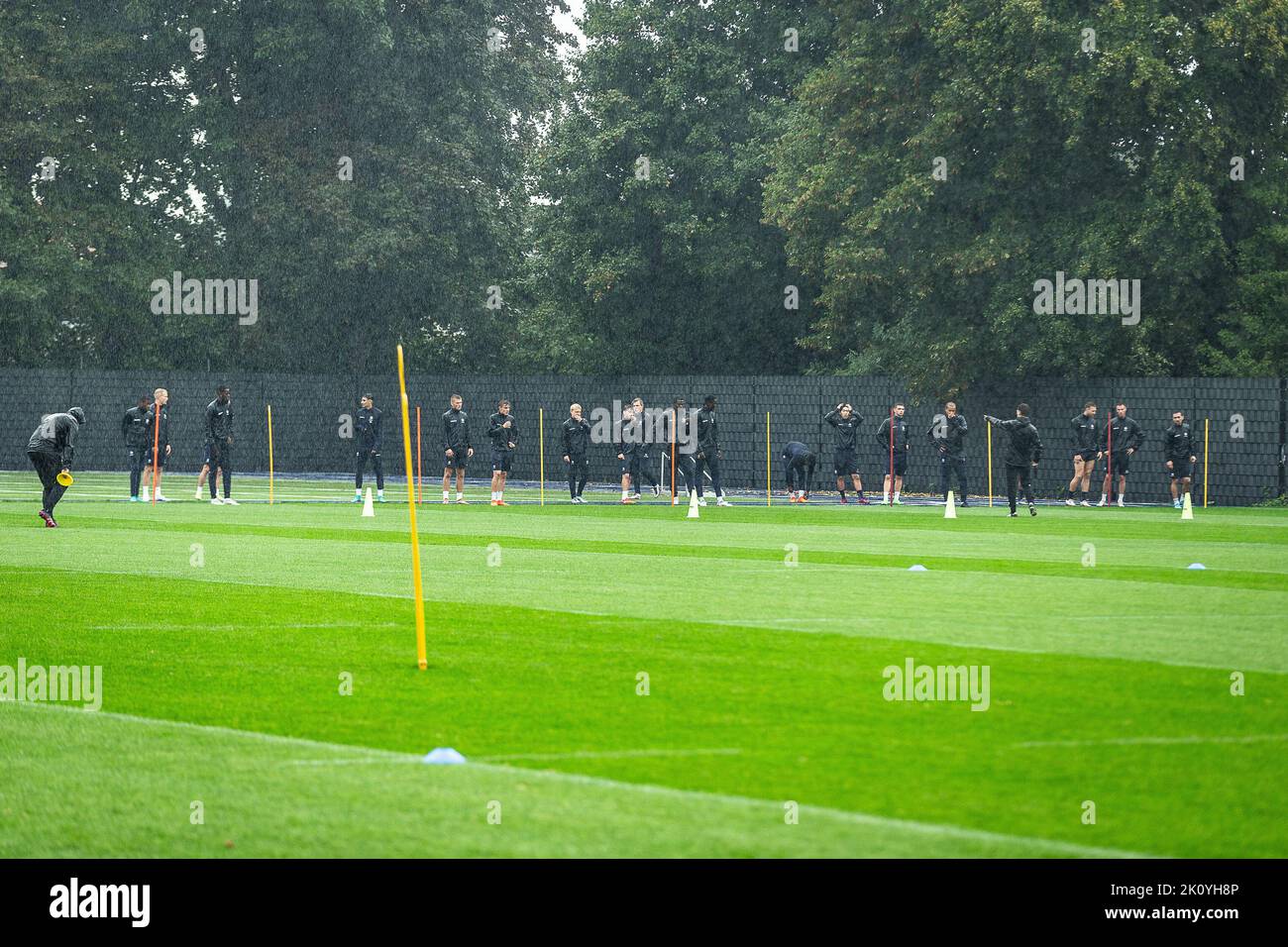 Gent's players pictured at the start of a training session of Belgian ...