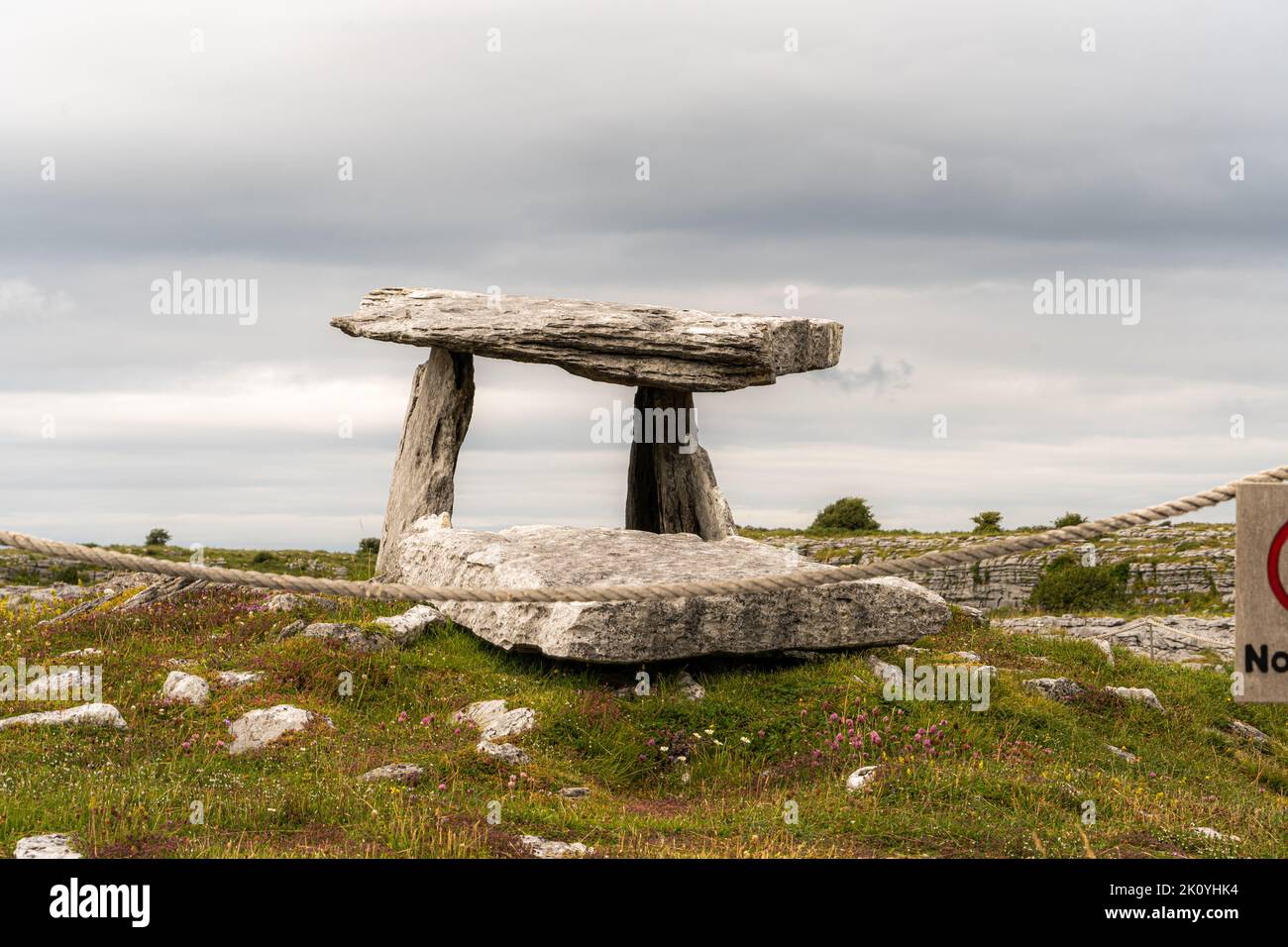 The Poulnabrone Dolmen.Situated on the high Burren limestone plateau ...