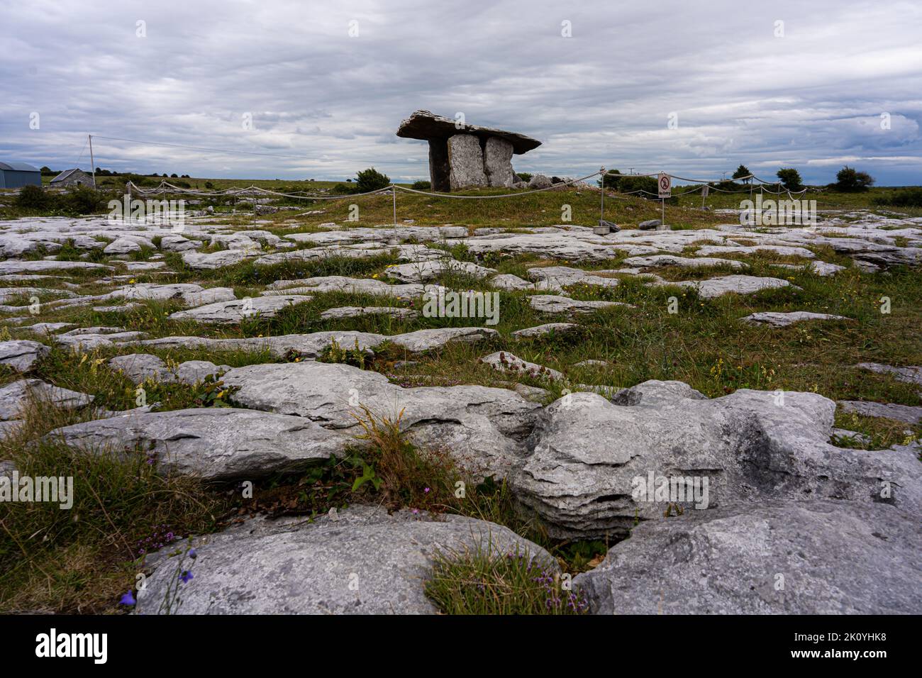 The Poulnabrone Dolmen.Situated on the high Burren limestone plateau ...