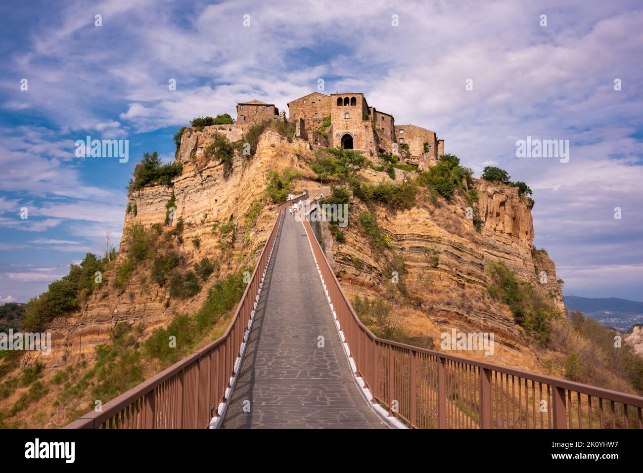Ancient town of Bagnoregio. Old village on hill with a bridge Stock ...