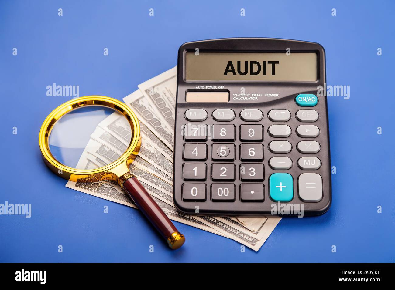 Audit and Check integrity before investment concept. using a calculator ...