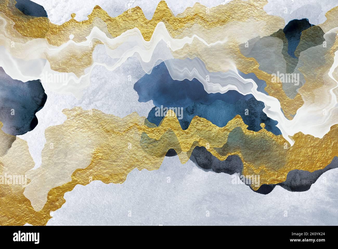 Modern abstract art background. The fashion of modern art wall, gold ...