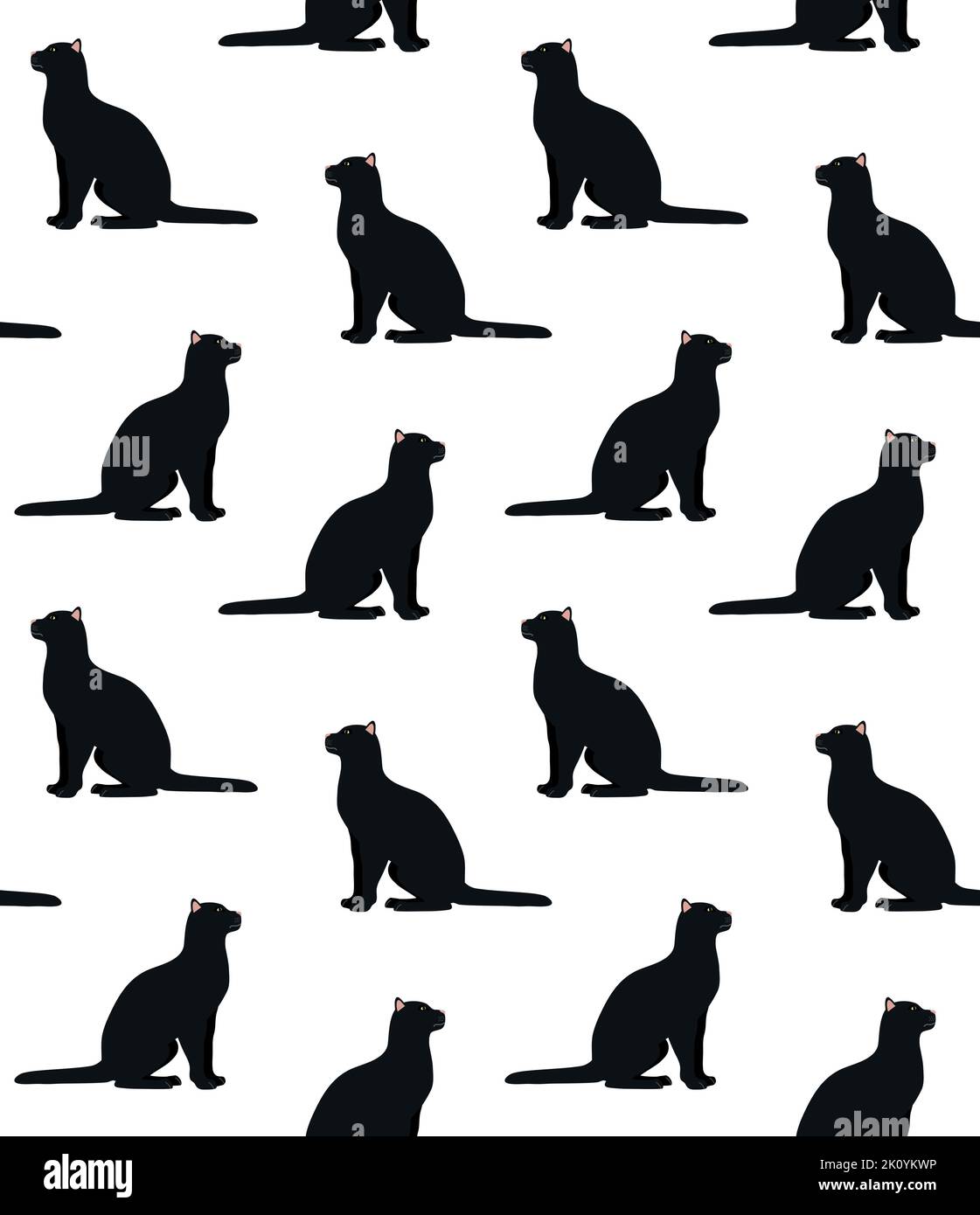 Vector seamless pattern of flat black cat Stock Vector Image & Art - Alamy