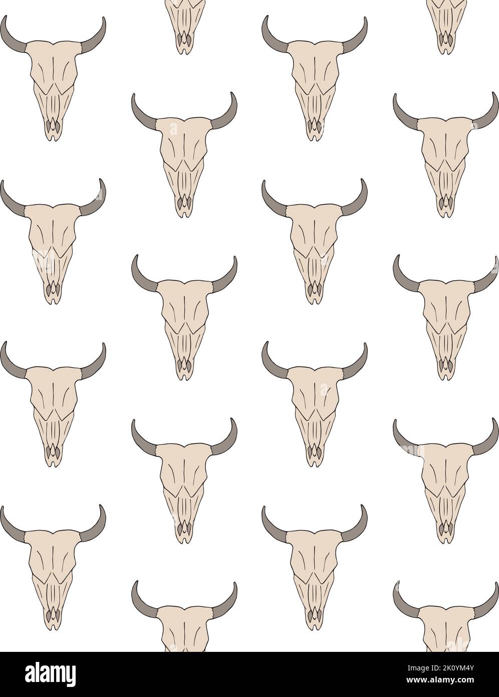 Vector seamless pattern of cow bull skull Stock Vector Image & Art - Alamy