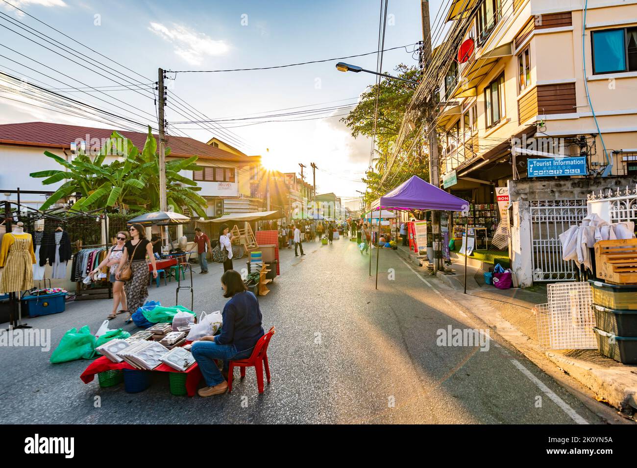 CHIANG MAI, THAILAND - 3.11.2019: Night market in Chiang Mai city ...