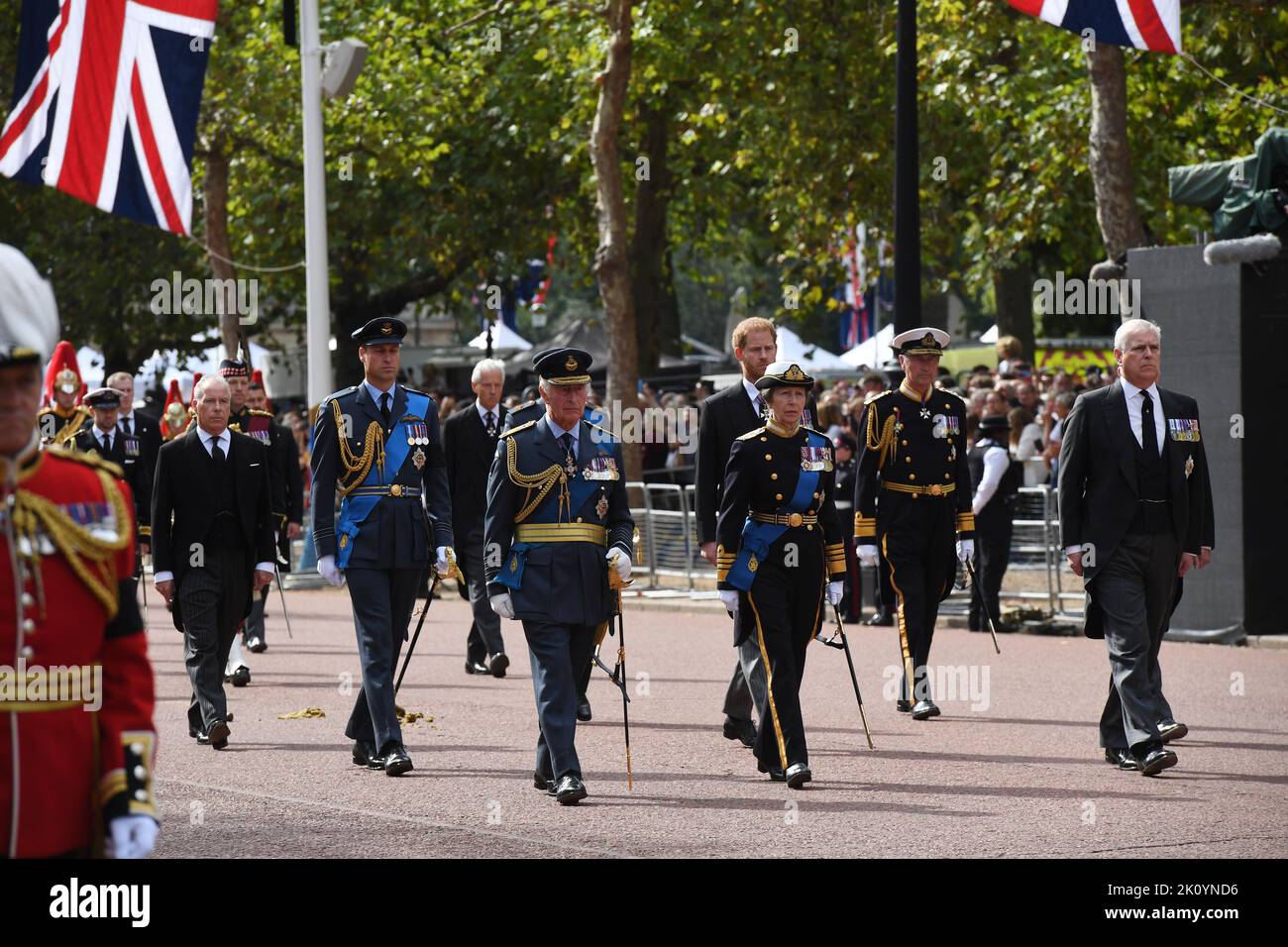 (back row) The Prince of Wales, the Duke of Sussex, Vice Admiral Sir ...