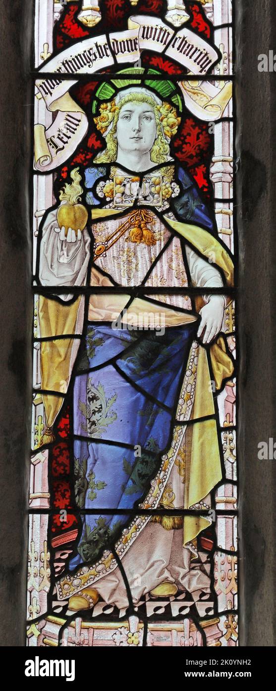 Stained glass window by Percy Bacon & Brothers depicting the Virtue ...