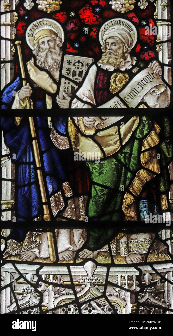 Stained glass window by Percy Bacon depicting Ezekiel and the Great ...