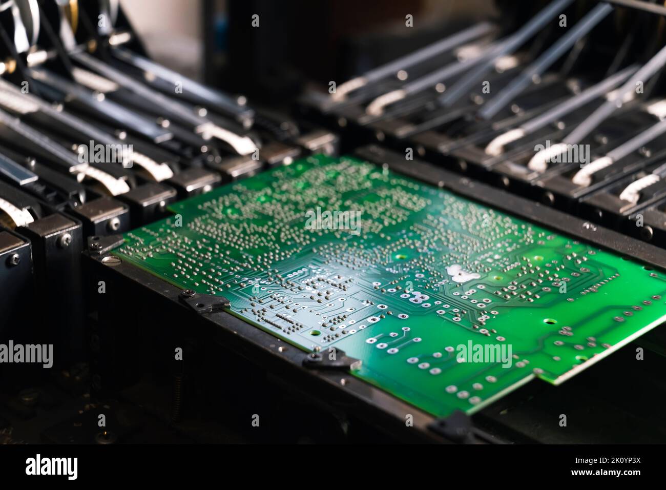 Assembling electrical components of PCB printed circuit board in SMD ...