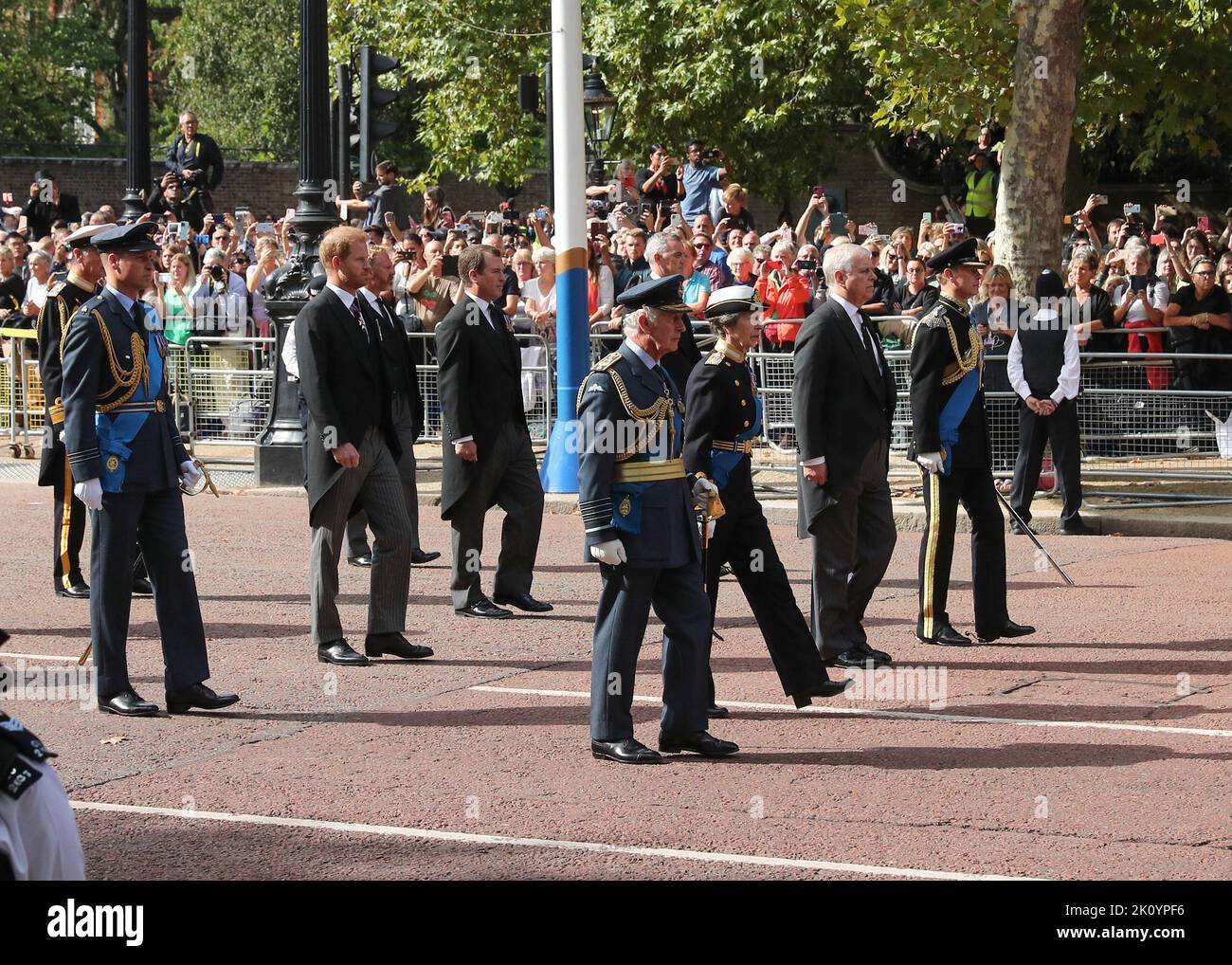London UK 14th September 2022. Queen Elizabeth II coffin pulled on a ...