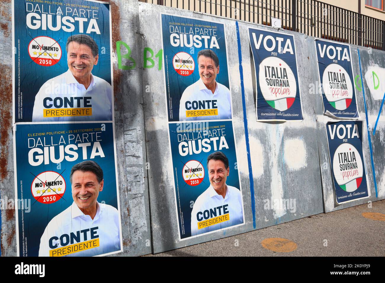 Italian Election wall posters of Political Parties for election day in ...