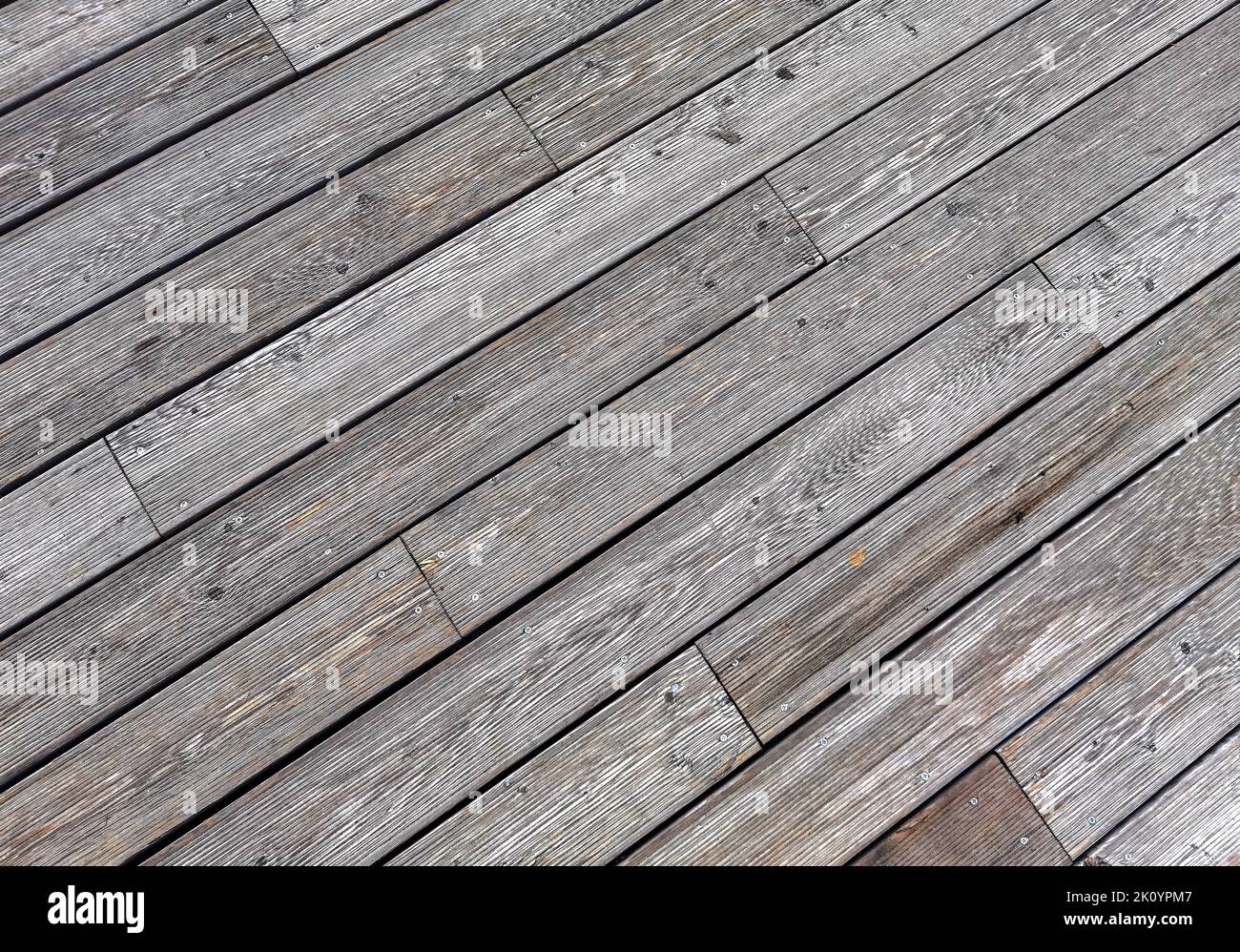 Natural grey surface from wood boards. Decking tiles. Horizontal view ...