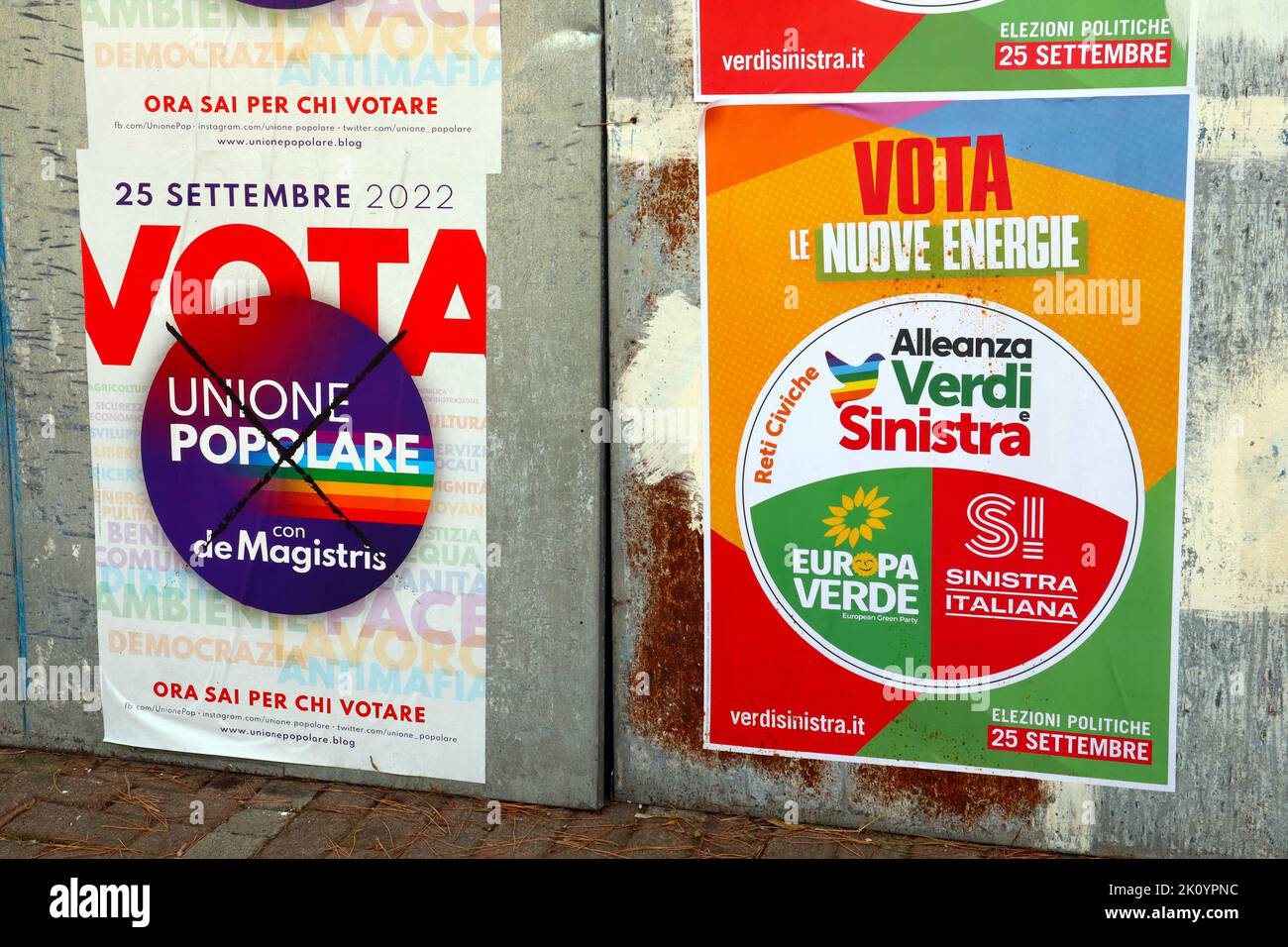 Italian Election wall posters of Political Parties for election day in ...