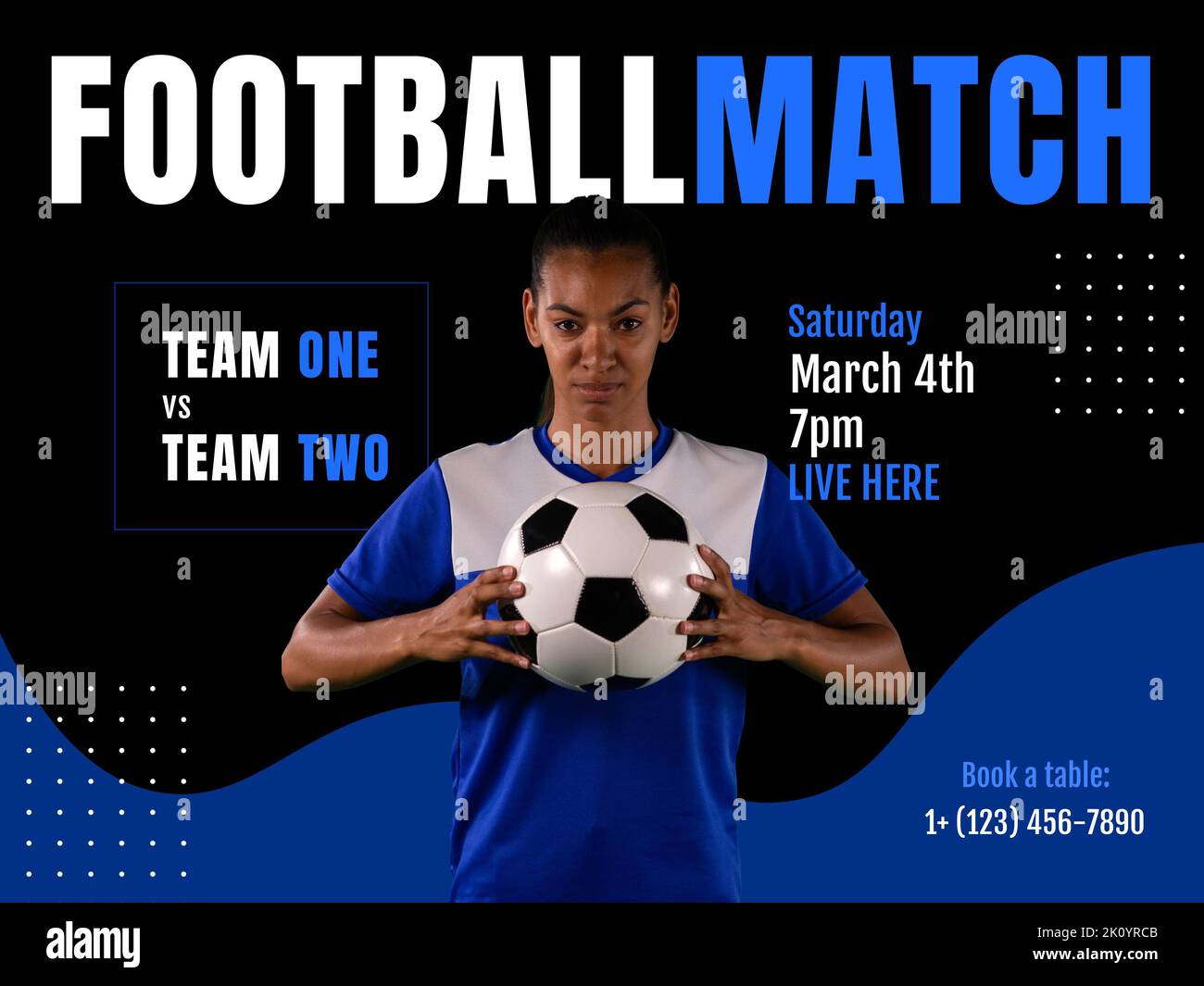 Composition of football match text with african american female ...