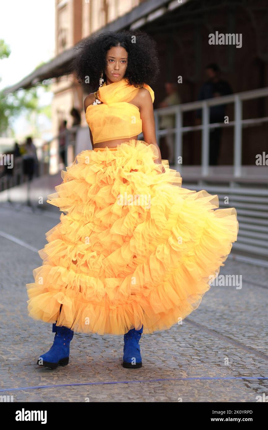 Madrid, Spain. 14th Sep, 2022. A model walks the runway wearing a ...