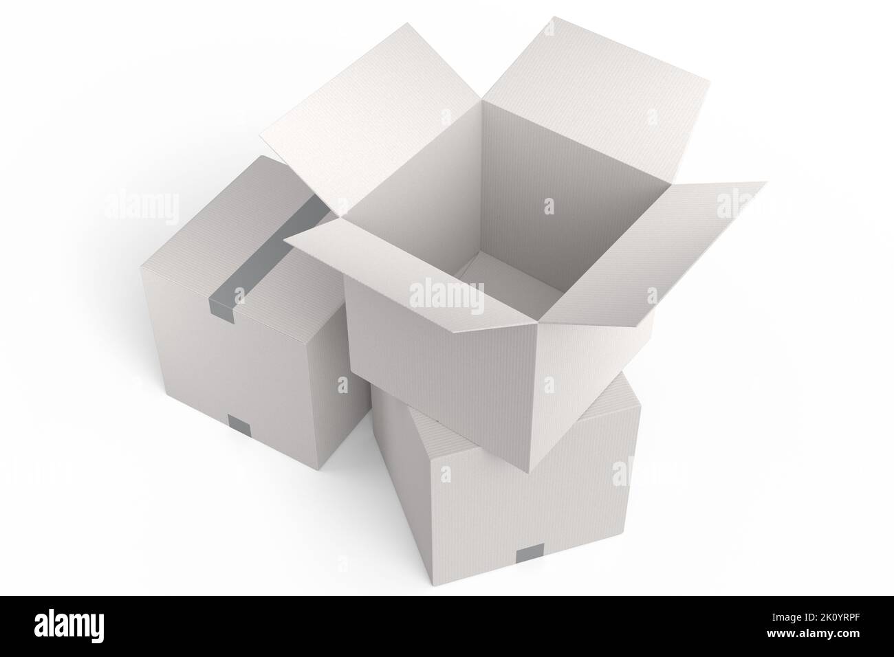 Set of cardboard boxes or carton gift box isolated on white background ...