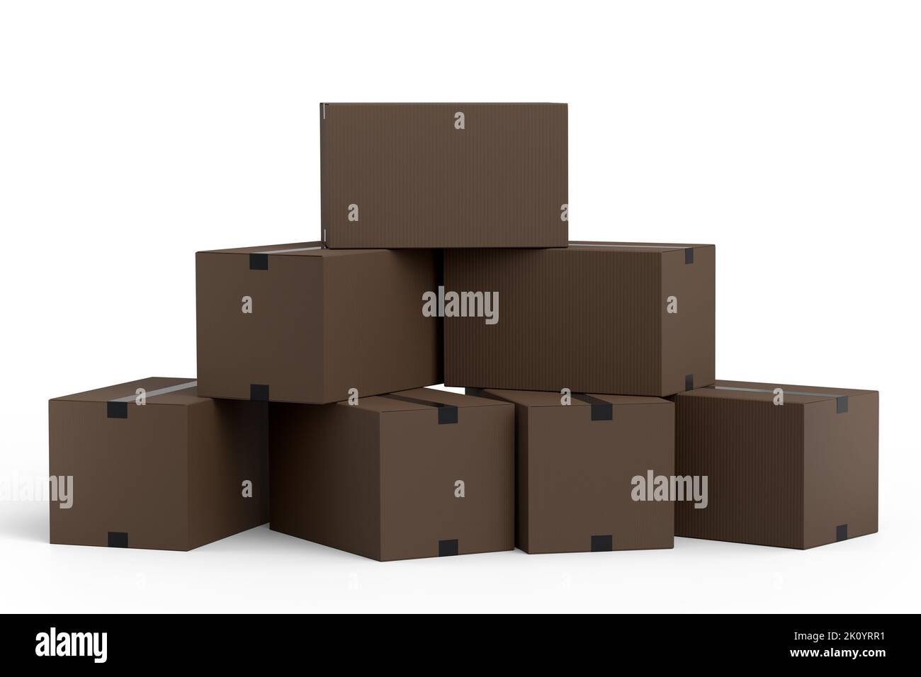 Set of cardboard boxes or carton gift box isolated on white background ...