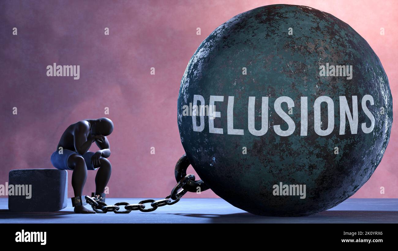 Delusions that limits life and make suffer hi-res stock photography and ...