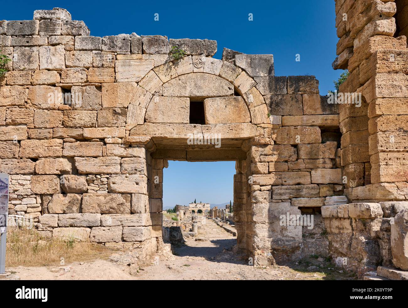 Byzantine gate in Greek Hierapolis Pamukkale Archeological Site ...
