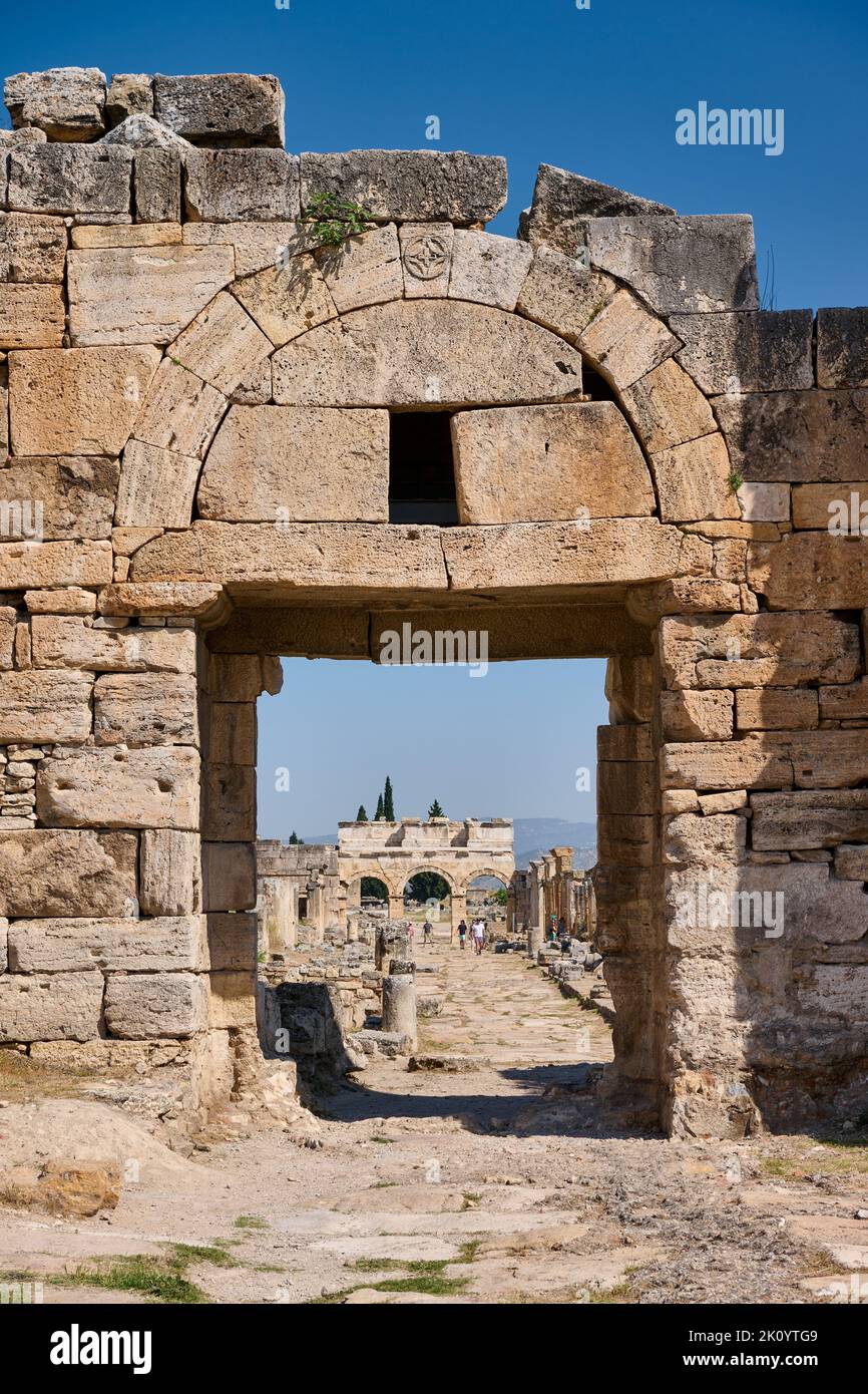 Byzantine gate in Greek Hierapolis Pamukkale Archeological Site ...