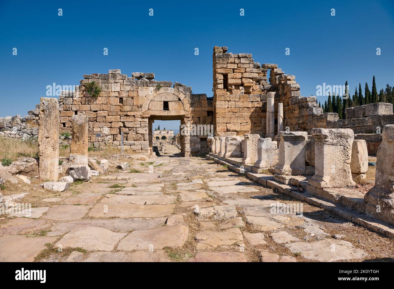 Byzantine gate in Greek Hierapolis Pamukkale Archeological Site ...