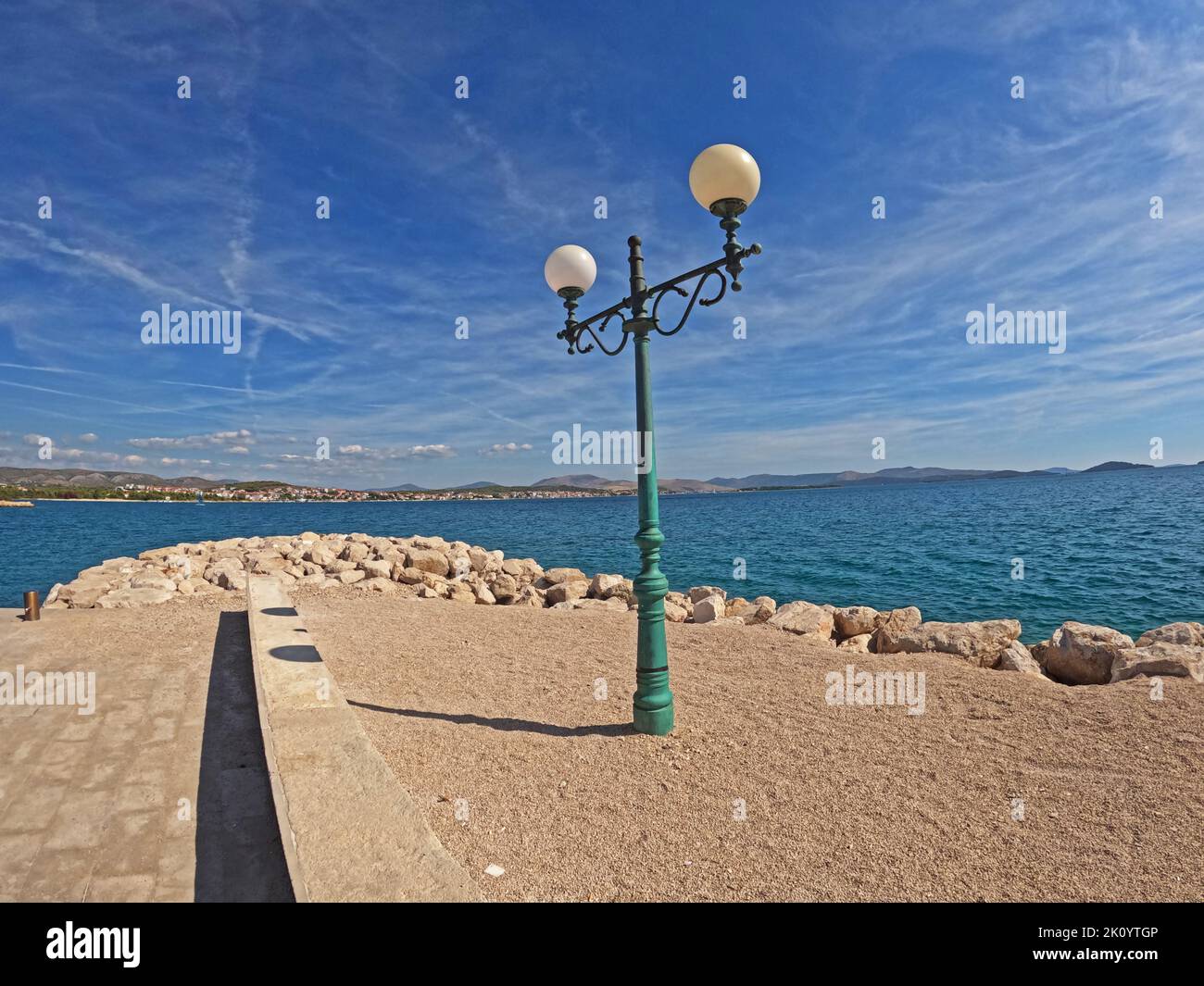 Street lamp on the sea beach Stock Photo - Alamy