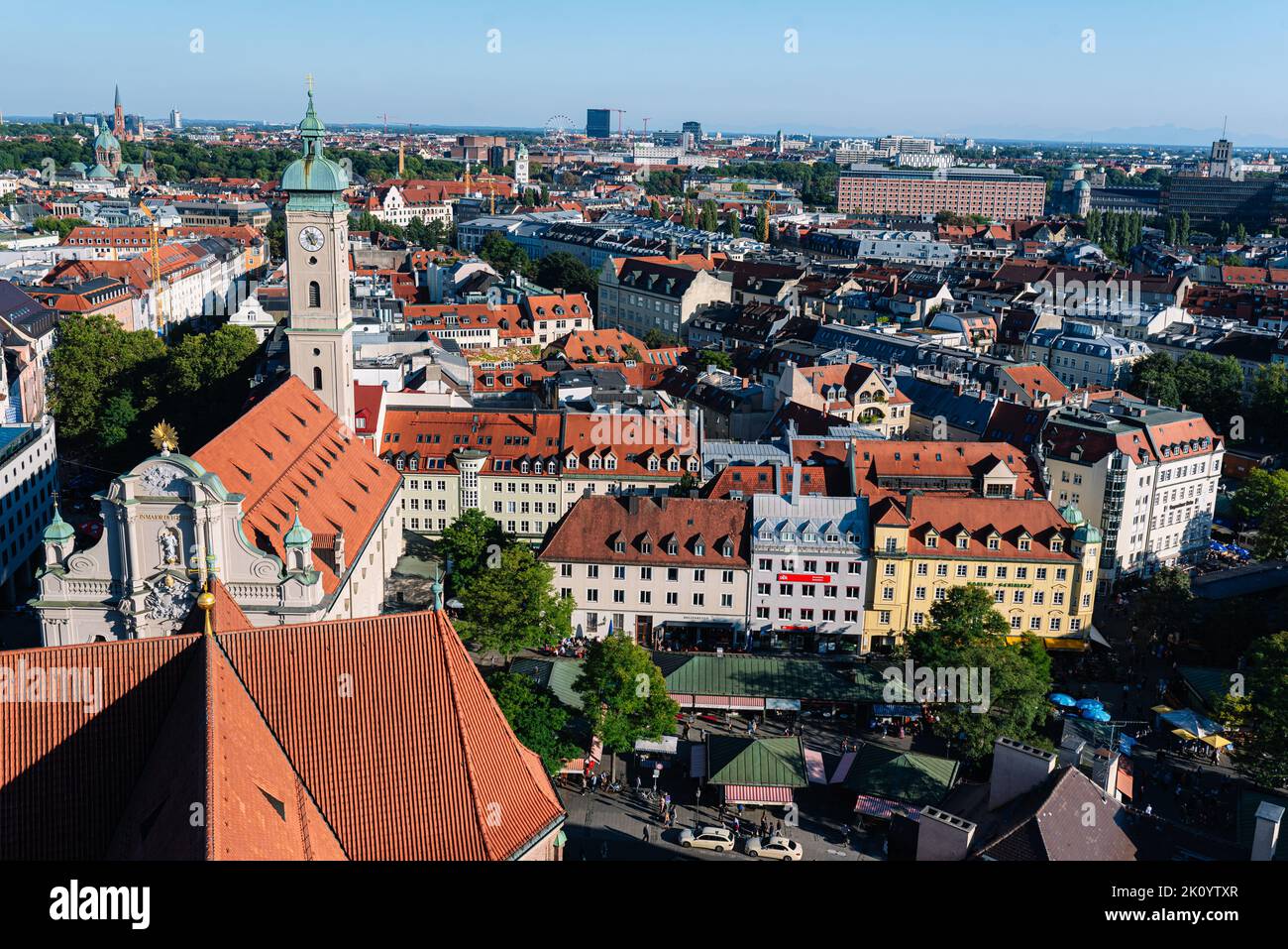 Rooftops of the city of Munich from the Sankt Peter lookout point Stock ...