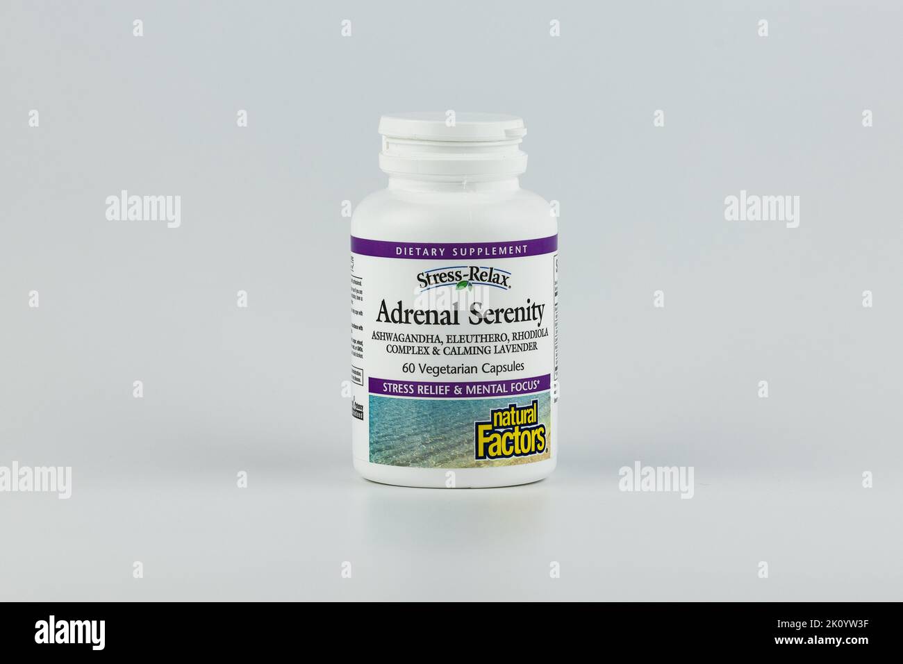 adrenal serenity capsules editorial. dietary supplement in the jar ...