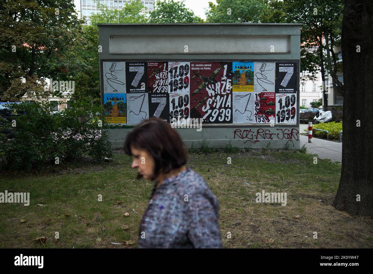 Posters are seen in the city center advertising a rosary for the memory ...