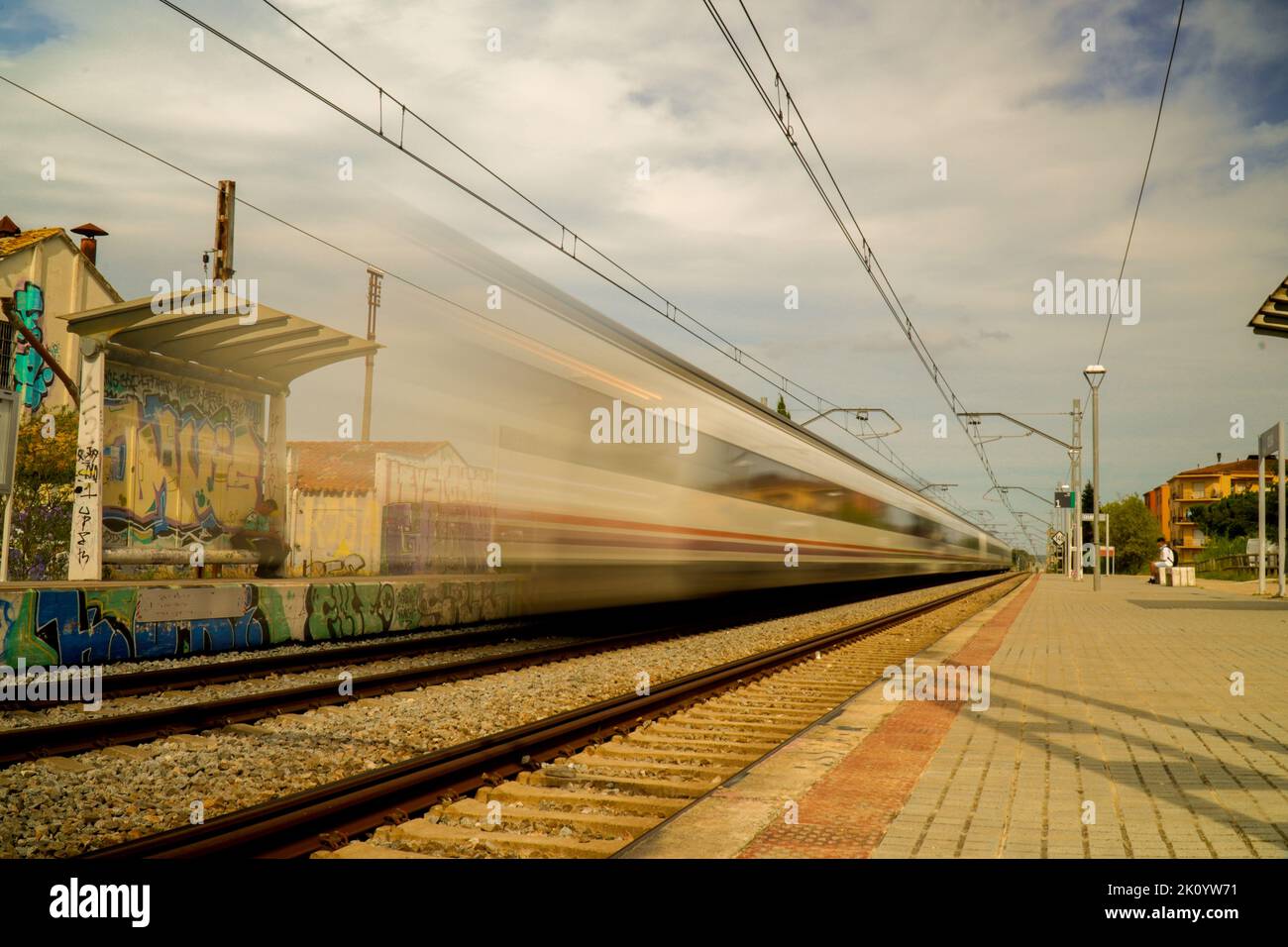 local train it moves very fast. public transport with speed effect ...