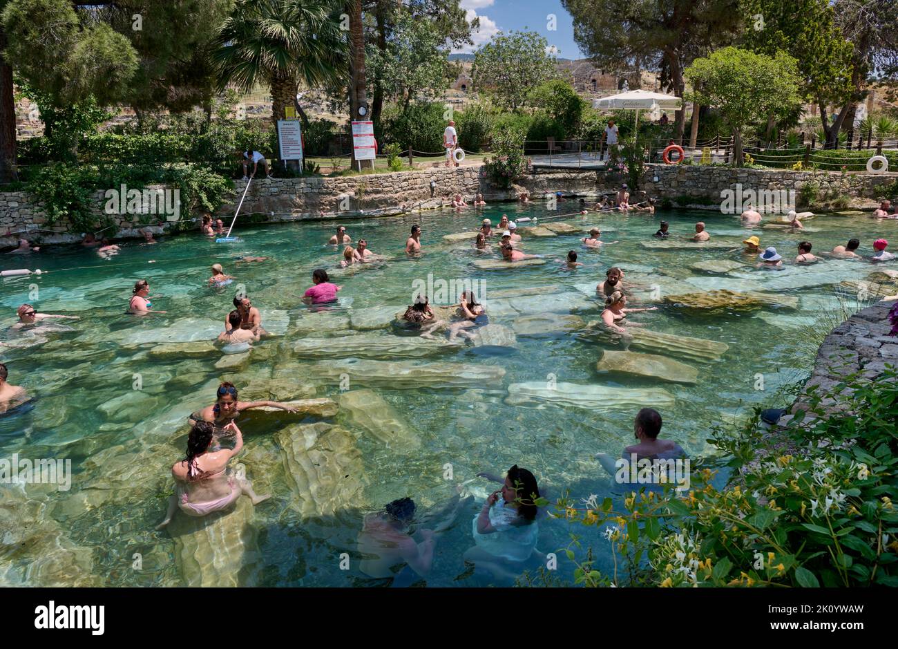natural swimming pool with columns in Greek Hierapolis ,Pamukkale ...