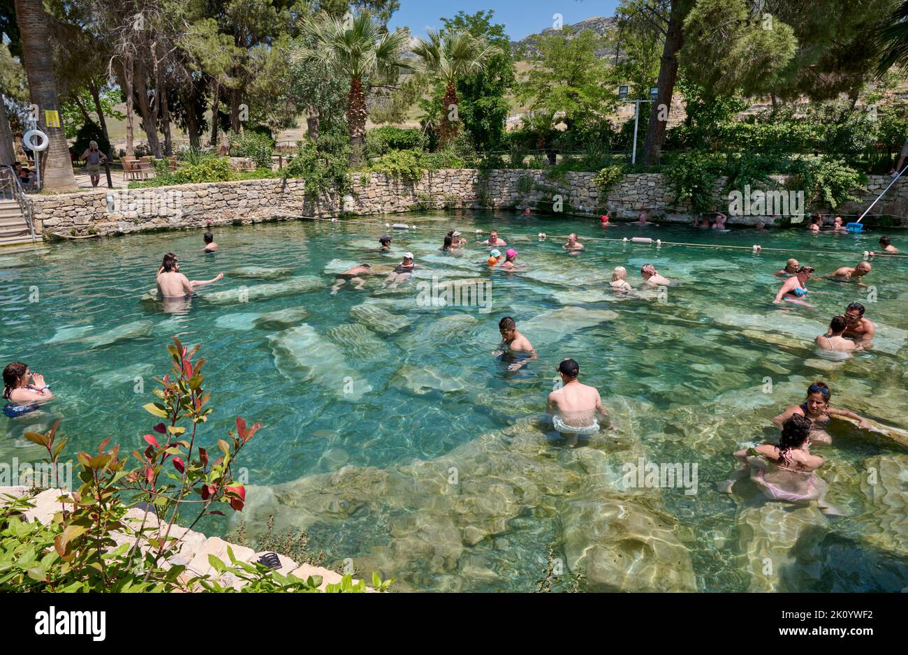 natural swimming pool with columns in Greek Hierapolis ,Pamukkale ...