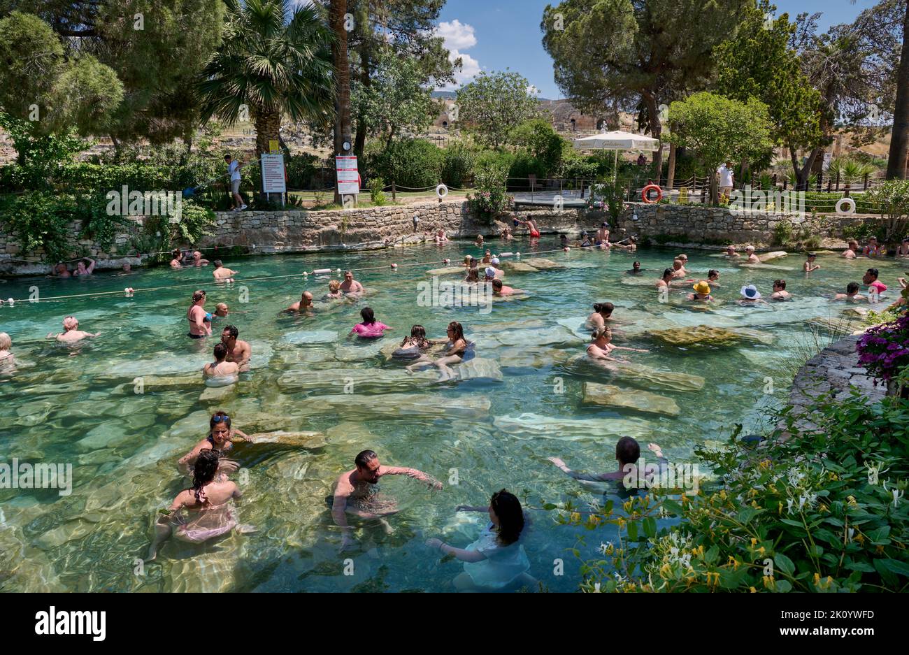 natural swimming pool with columns in Greek Hierapolis ,Pamukkale ...