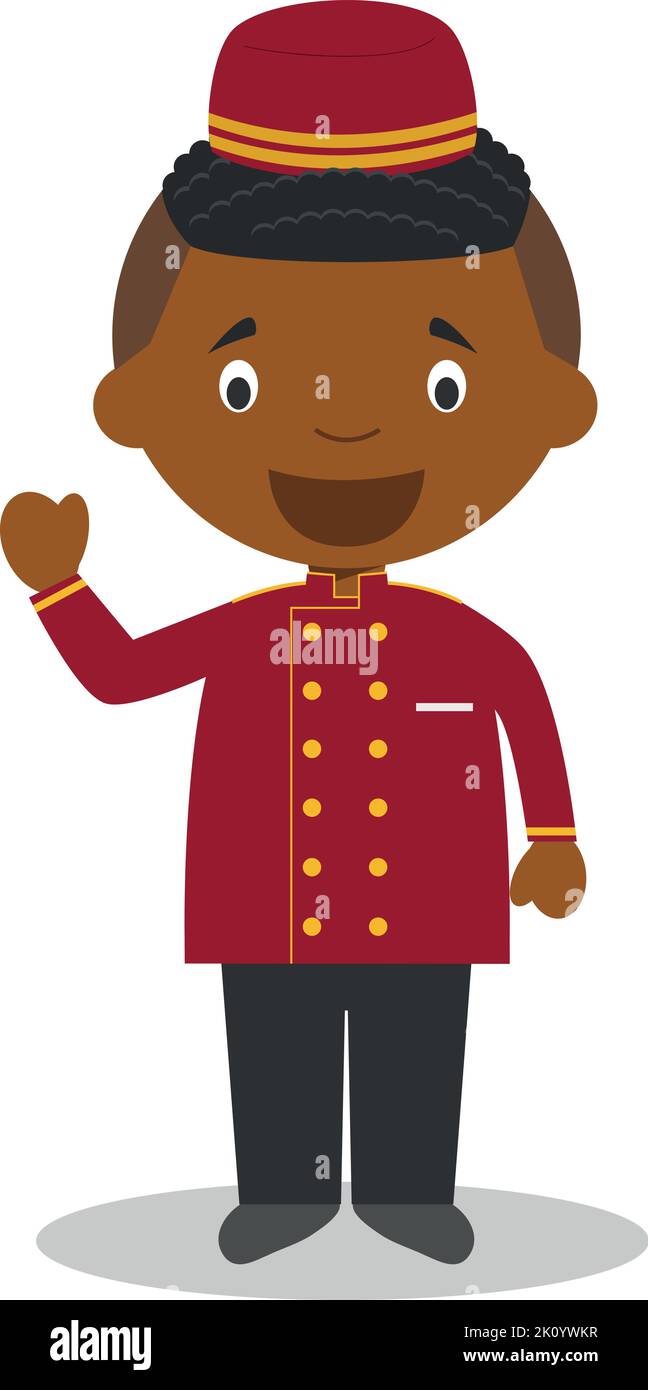 Cute cartoon vector illustration of a black or african american male ...