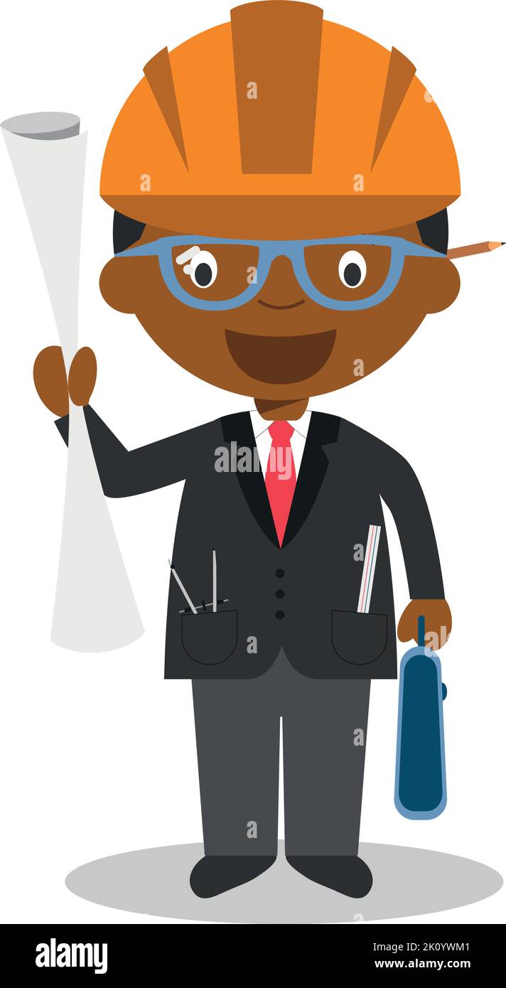 Cute cartoon vector illustration of a black or african american male ...