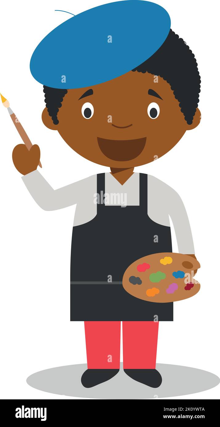 Cute cartoon vector illustration of a black or african american male ...