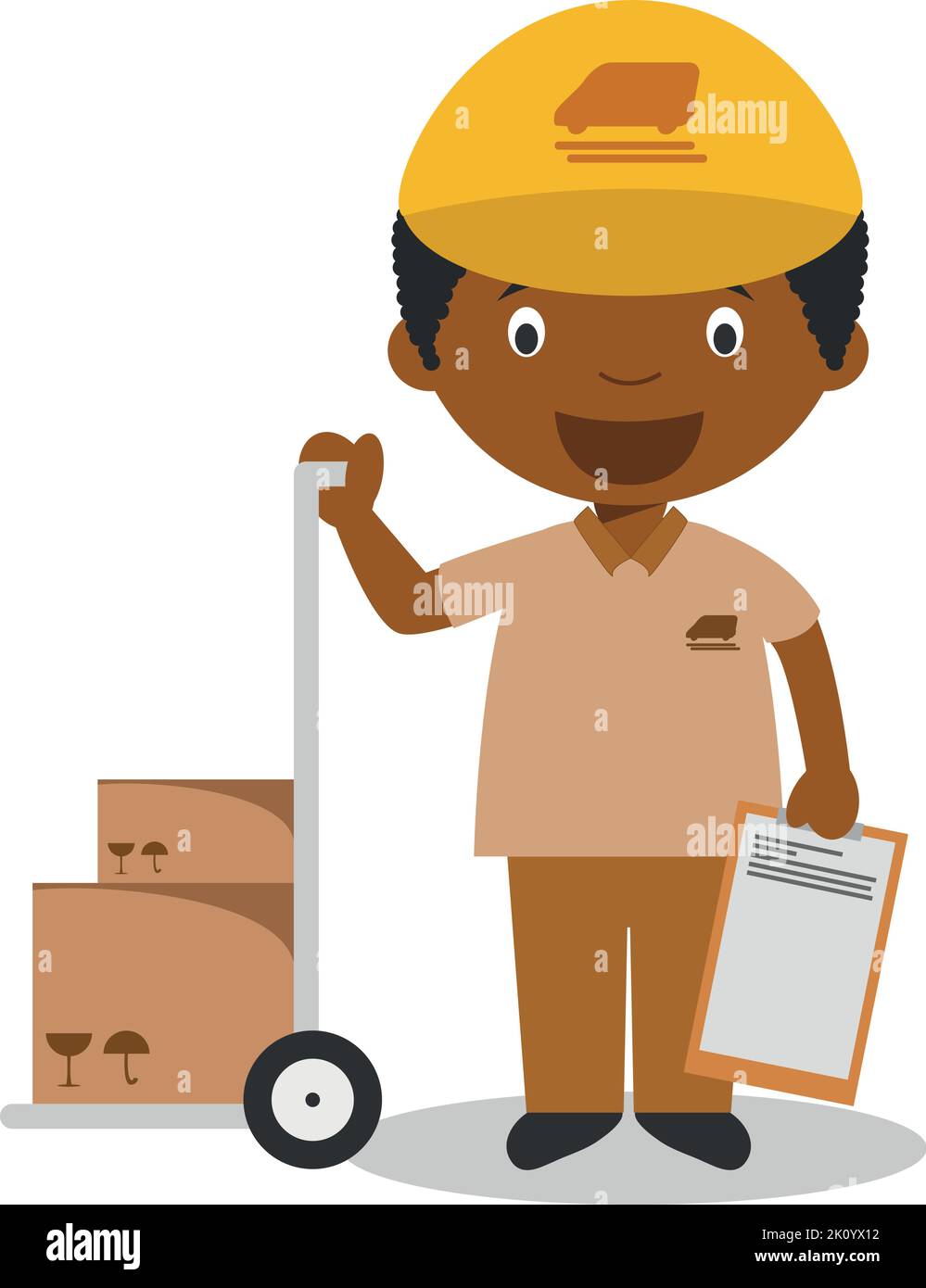 Cute cartoon vector illustration of a black or african american male ...