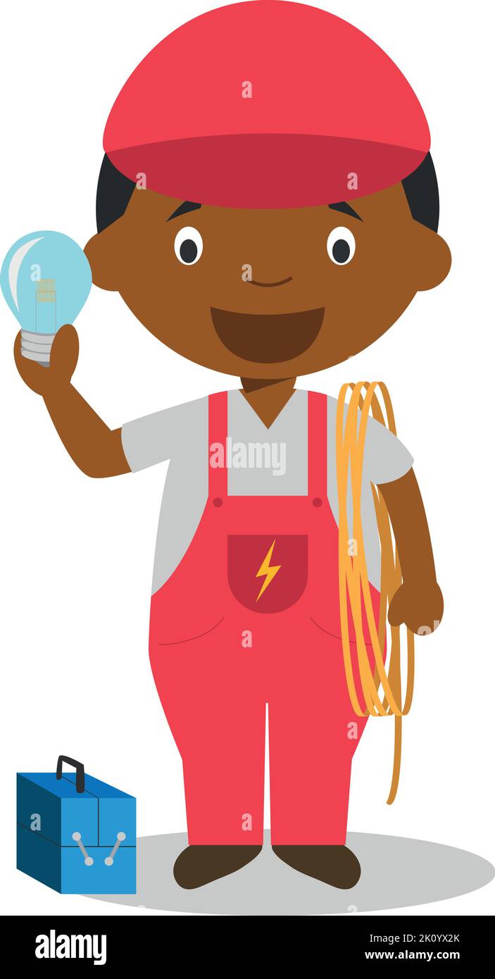 Cute cartoon vector illustration of a black or african american male ...