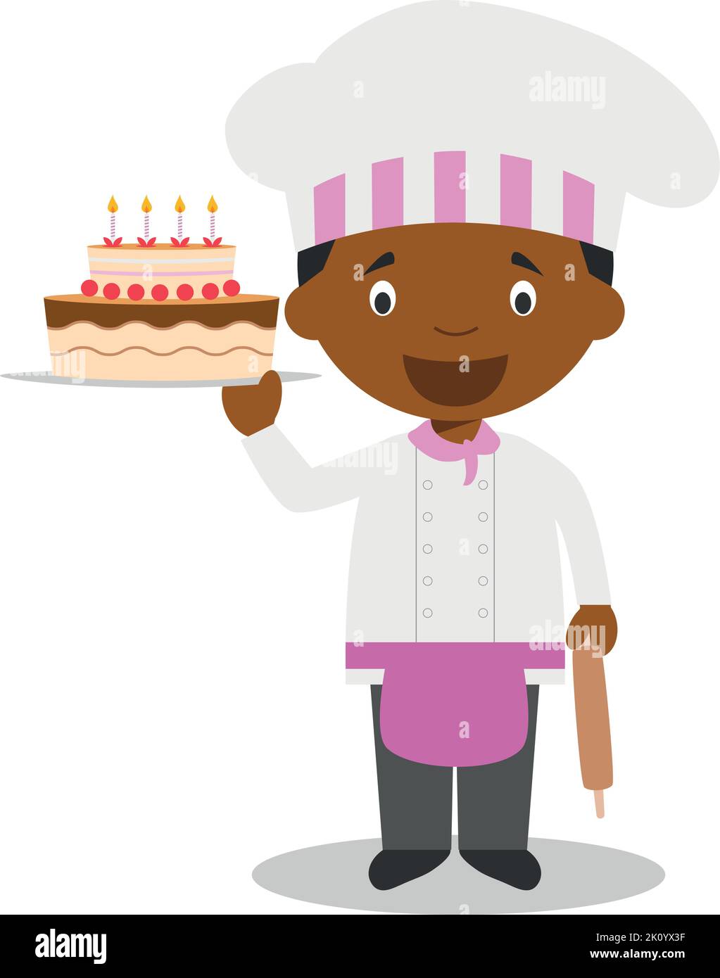 Cute cartoon vector illustration of a black or african american male ...