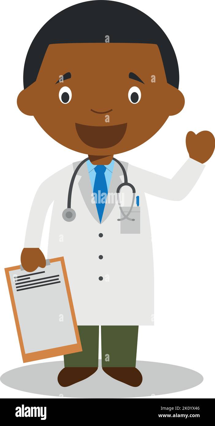 Cute cartoon vector illustration of a black or african american male ...