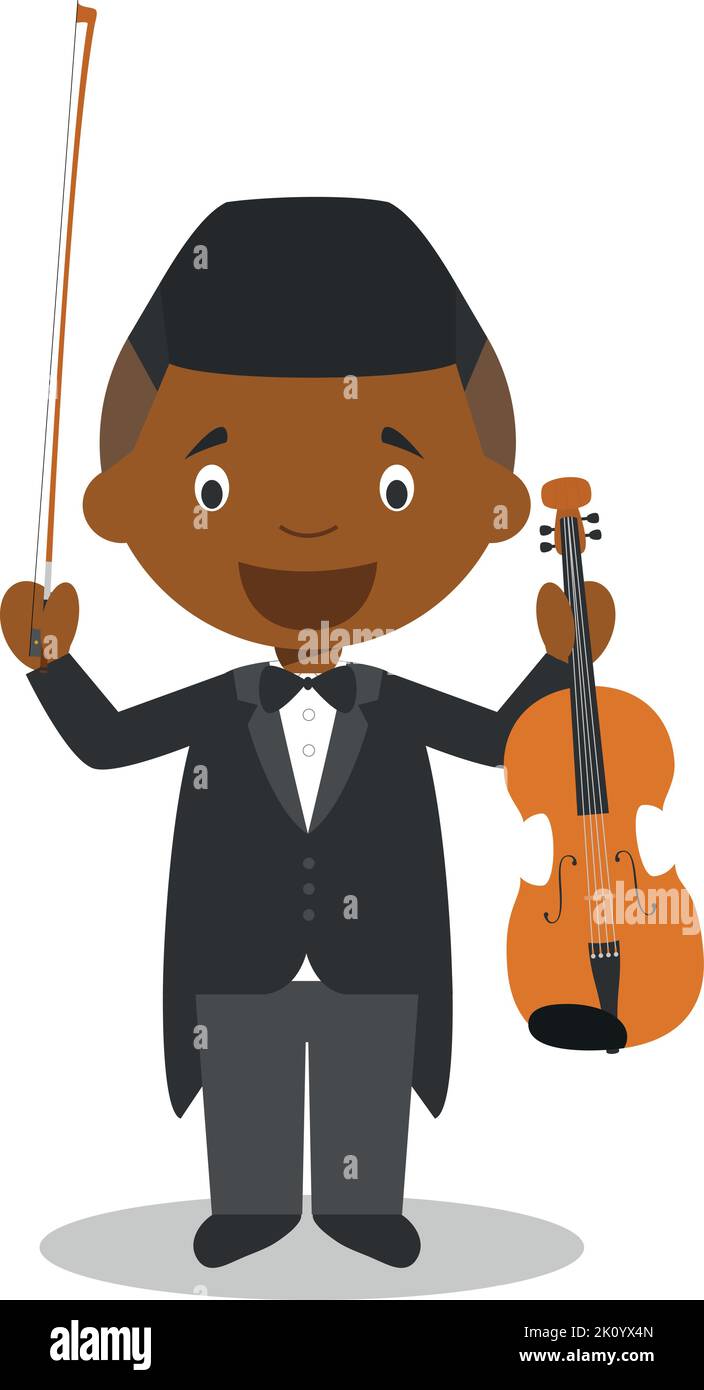 Cute cartoon vector illustration of a black or african american male ...