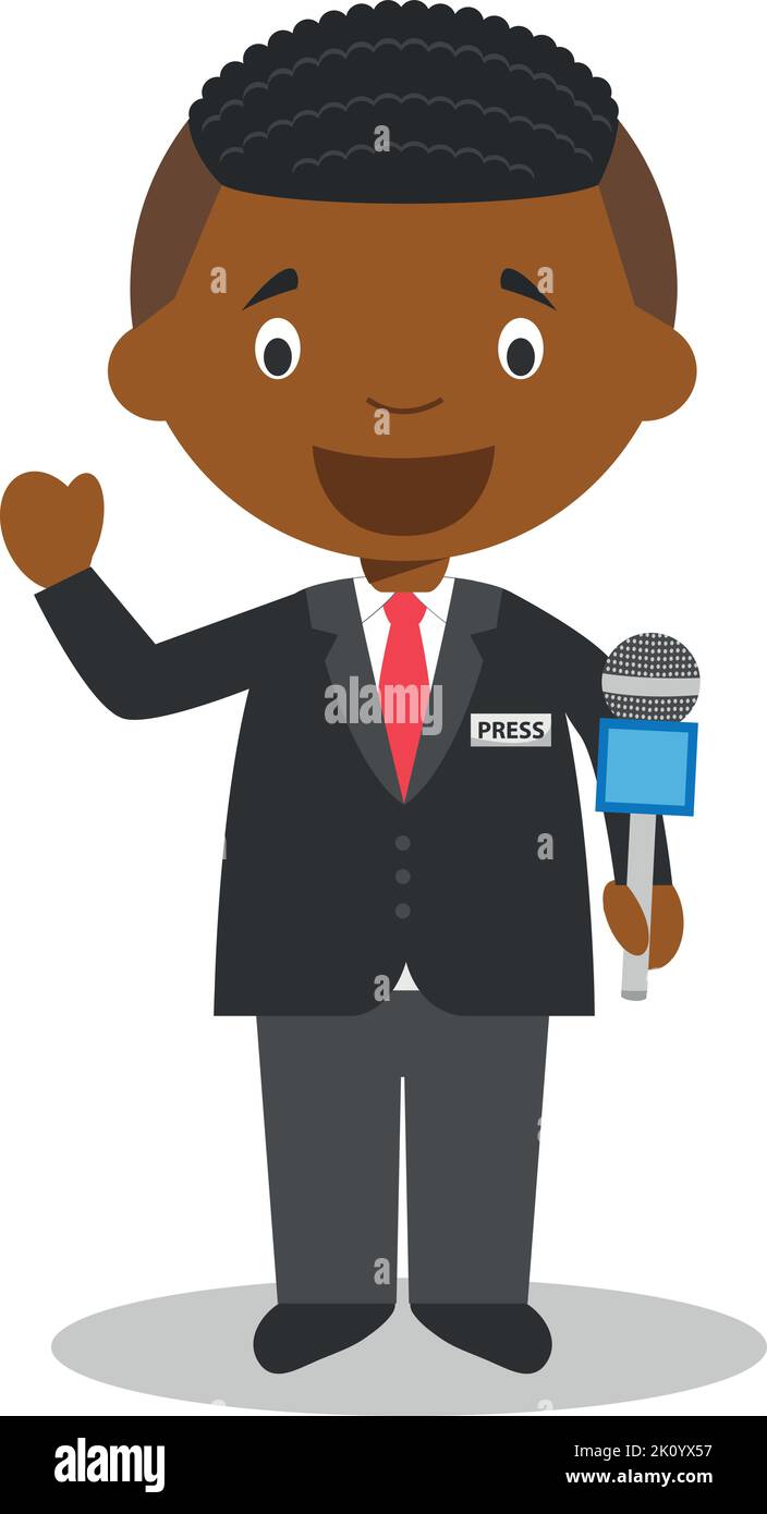 Cute cartoon vector illustration of a black or african american male ...