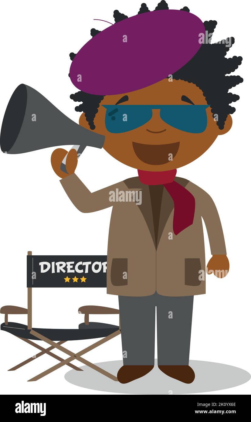 Cute cartoon vector illustration of a black or african american male ...